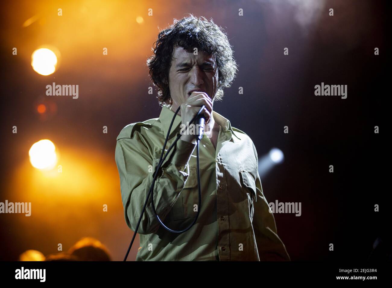Lias Kaci Saoudi from the English rock band, Fat White Family performs ...