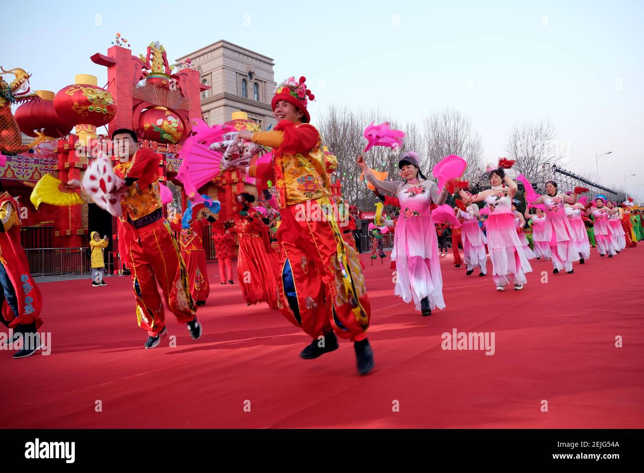 Folk cultural performances are shown during the third Spring Festival ...