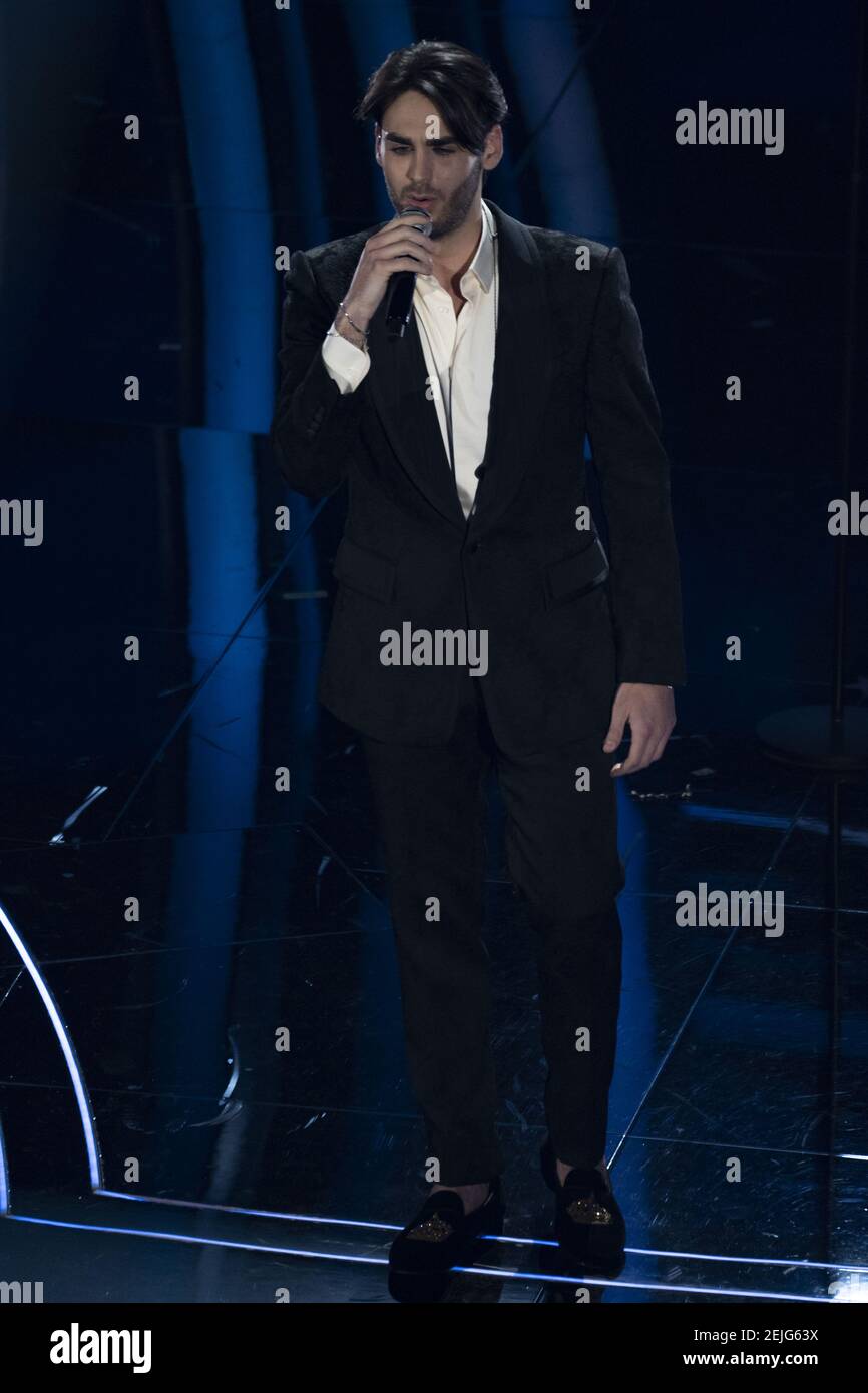 Italian singer Alberto Urso during the first evening of the 70 Sanremo ...