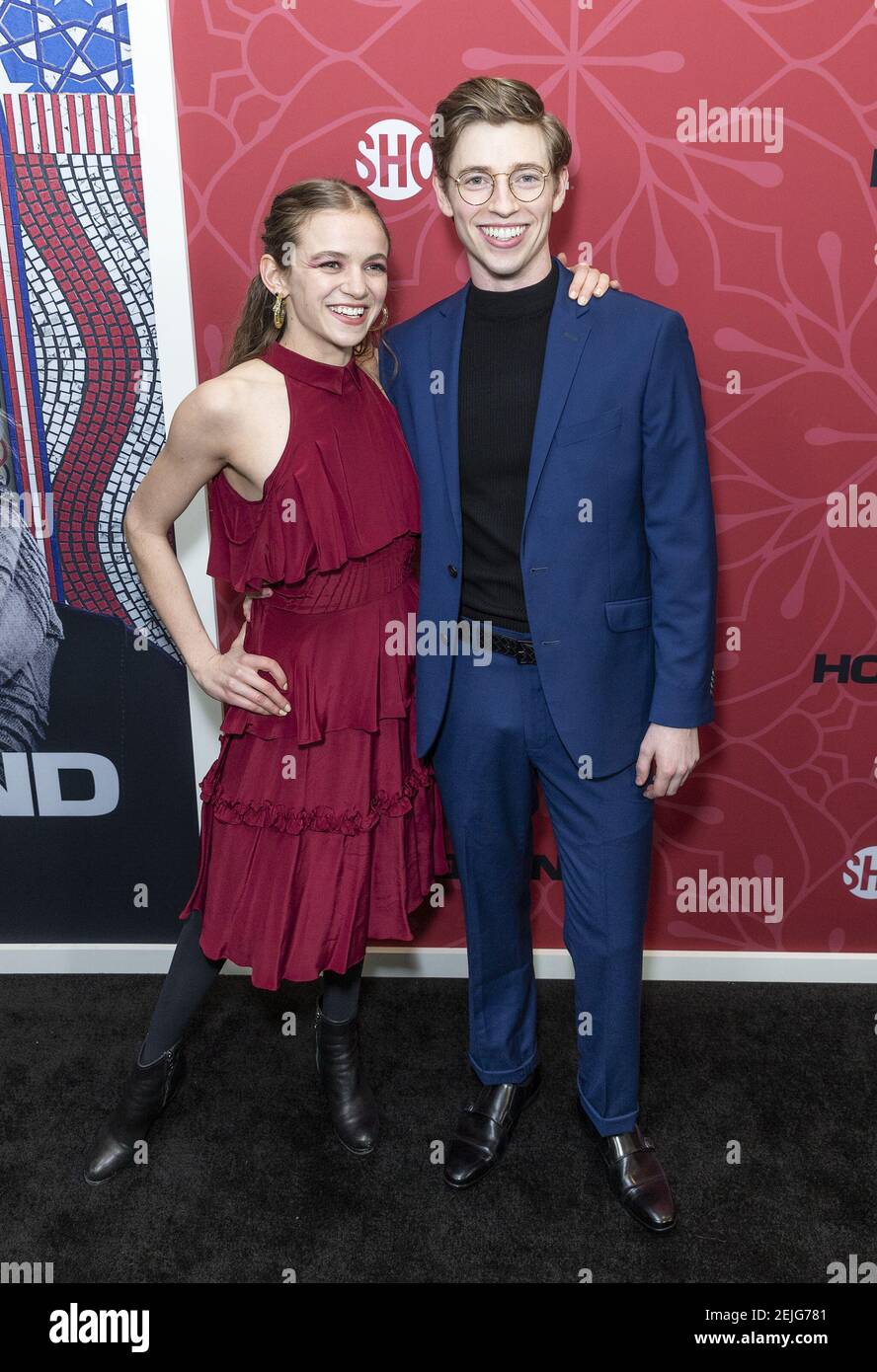 Morgan Saylor and Jackson Pace attend the Homeland Season 8 premiere at Museum of Modern Art ...
