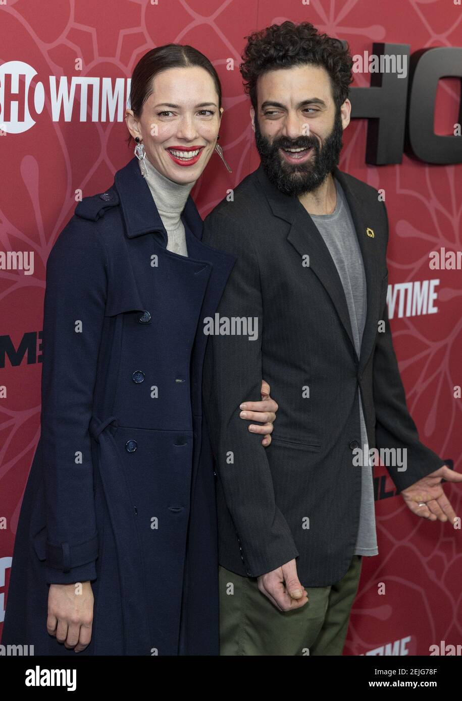 Rebecca Hall and Morgan Spector attend the Homeland Season 8 premiere ...