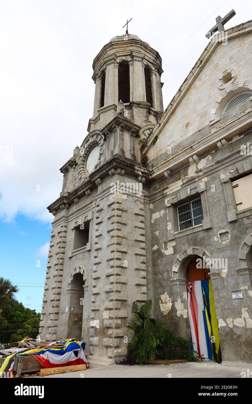 One of the Baroque towers of St Johns Cathedral undergoing restoration ...
