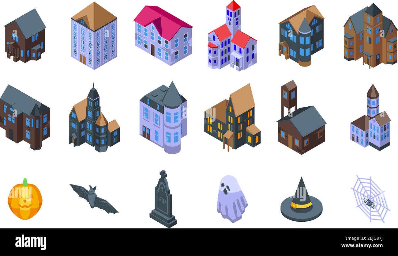 Creepy house icon. Isometric of creepy house vector icon for web design ...