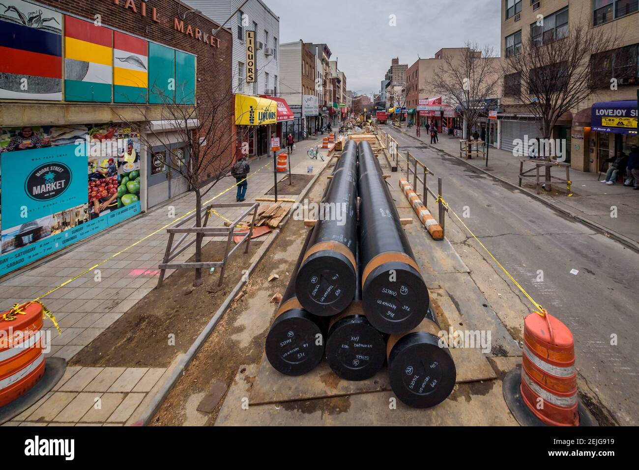 Street closures and traffic congestion in the streets of Bushwick ...