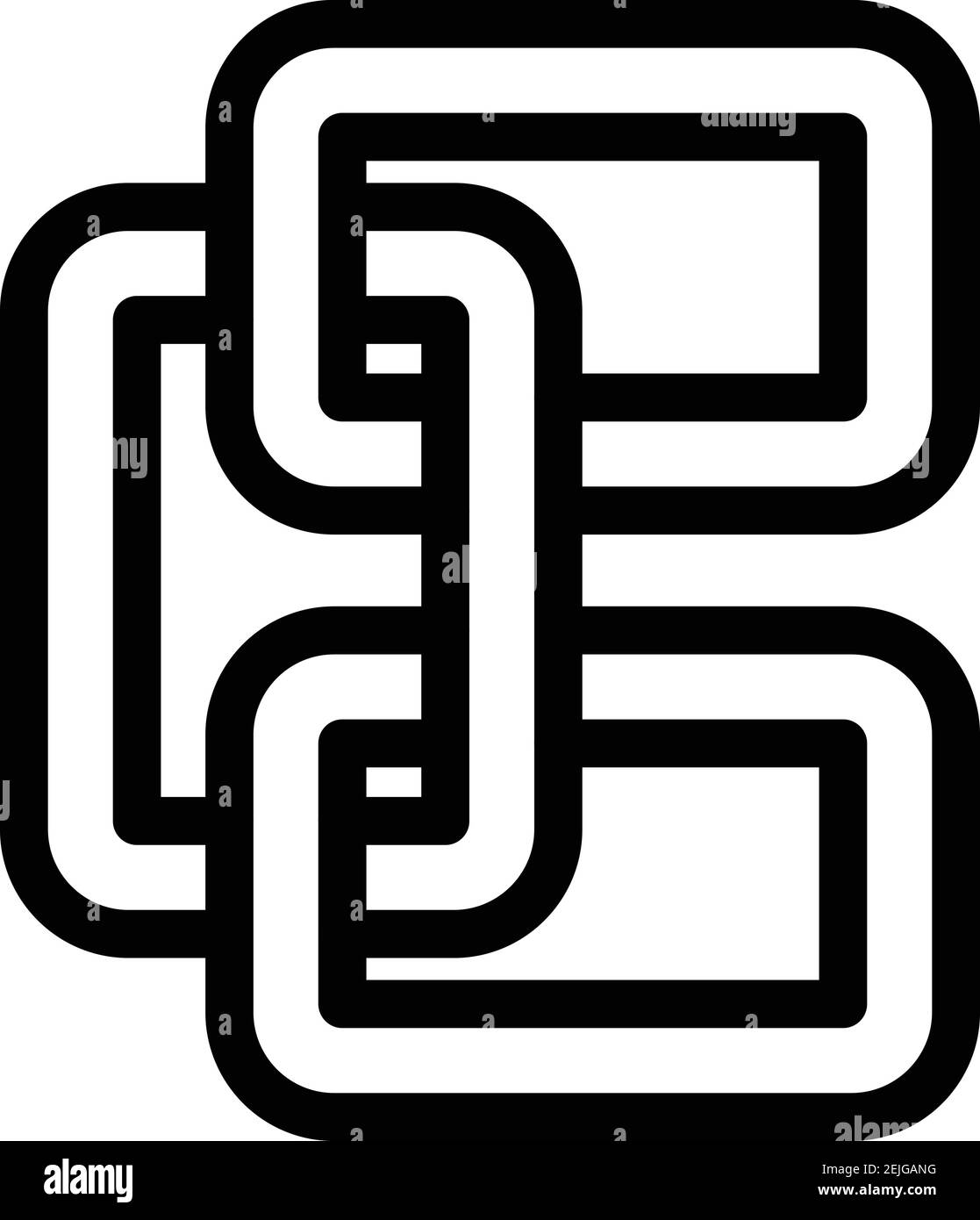 Digital chain icon. Outline digital chain vector icon for web design ...