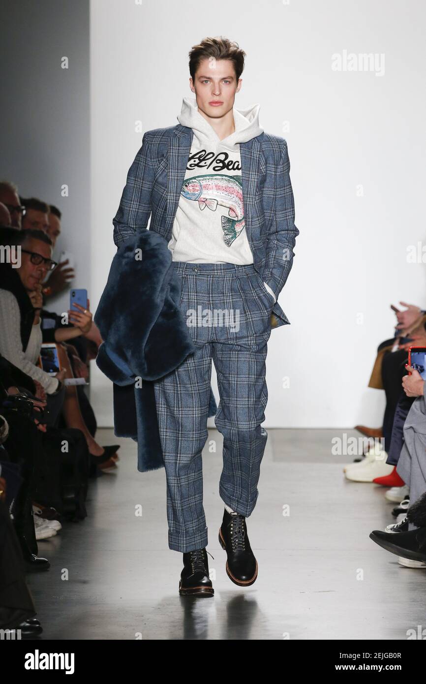 Model walks on the runway at the Todd Snyder fashion show during Fall ...