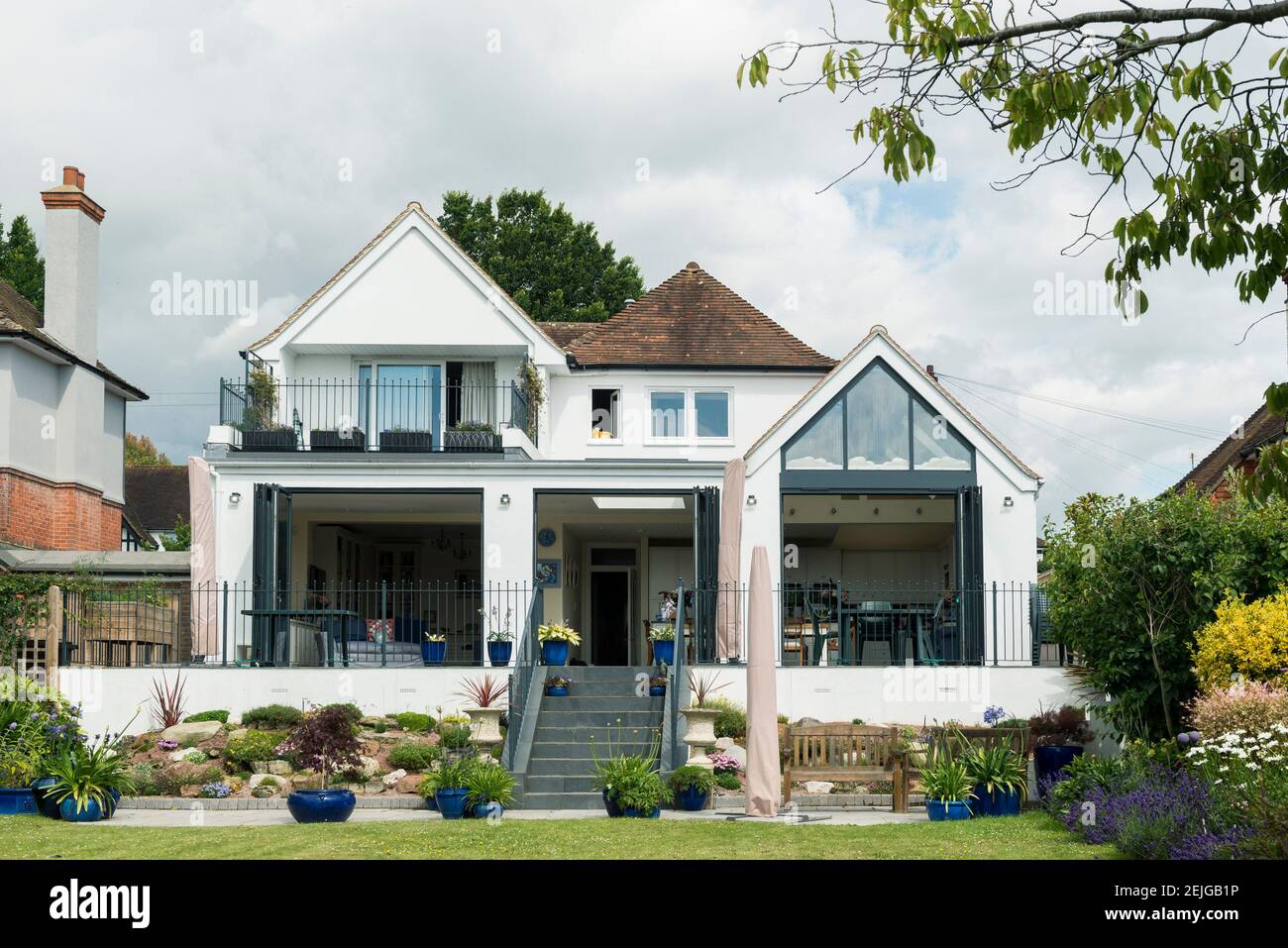 A large modern family home which has been extended and modernised Stock ...