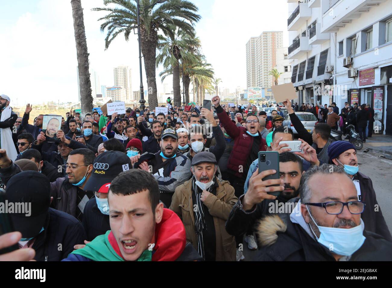 Algerians rally marking the second anniversary of the country's anti ...