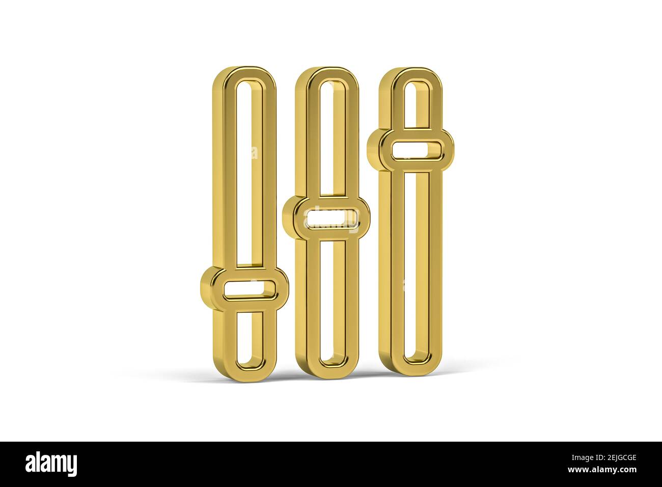 Golden 3d equalizer icon isolated on white background - 3D render Stock ...