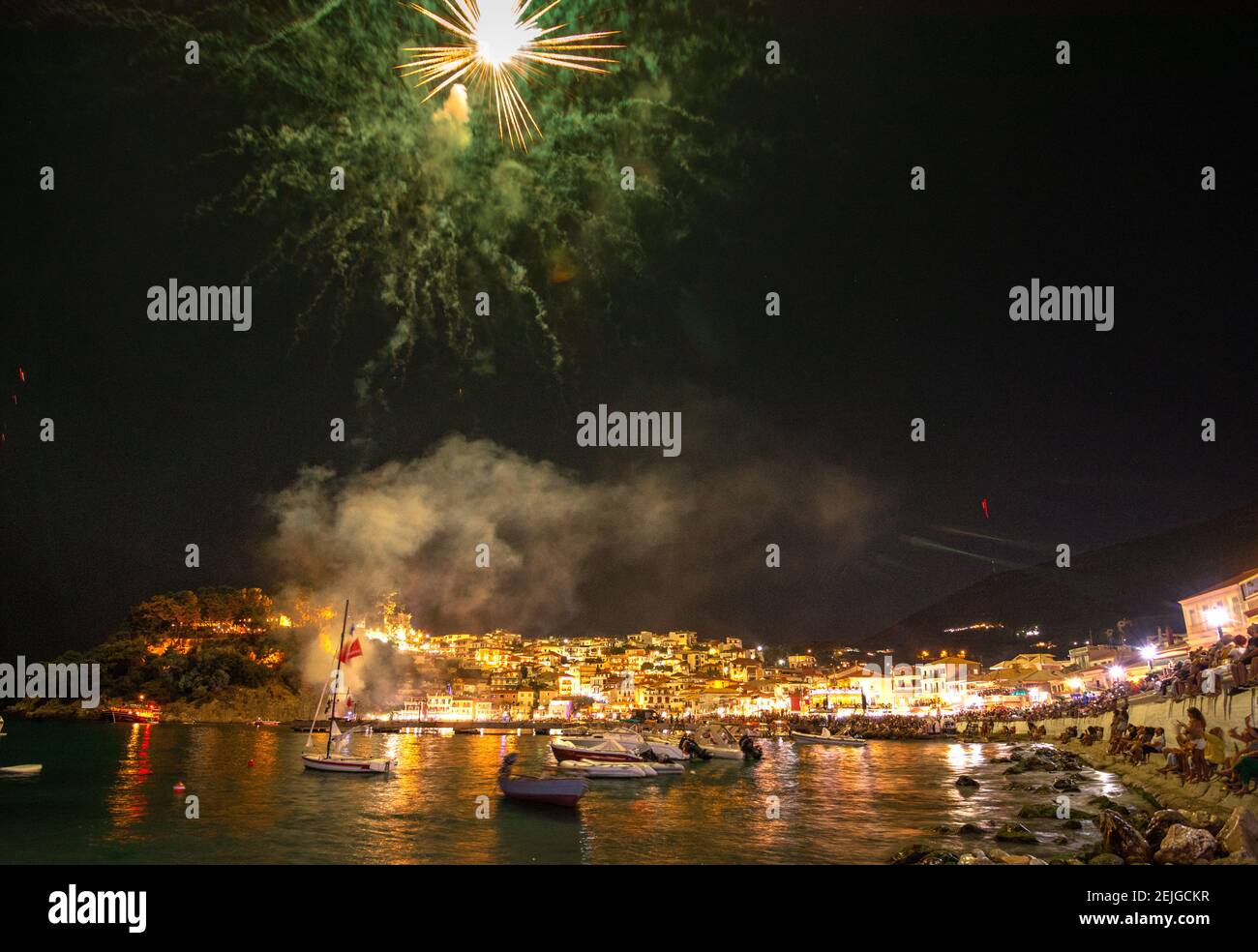 Panoramic view of scenic Parga city, Greece Stock Photo - Alamy