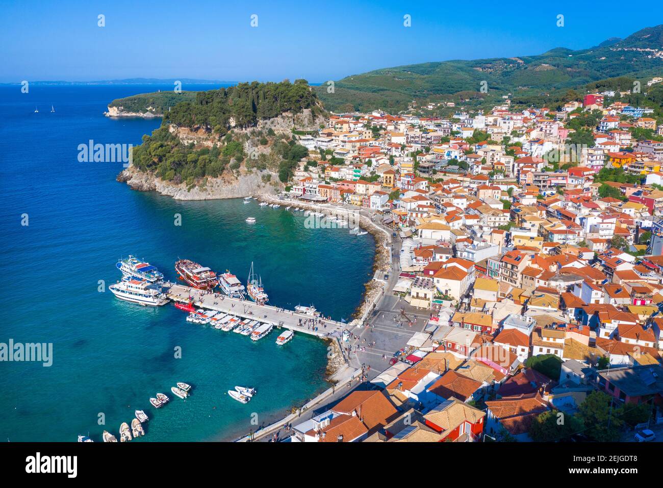 Panoramic view of scenic Parga city, Greece Stock Photo - Alamy