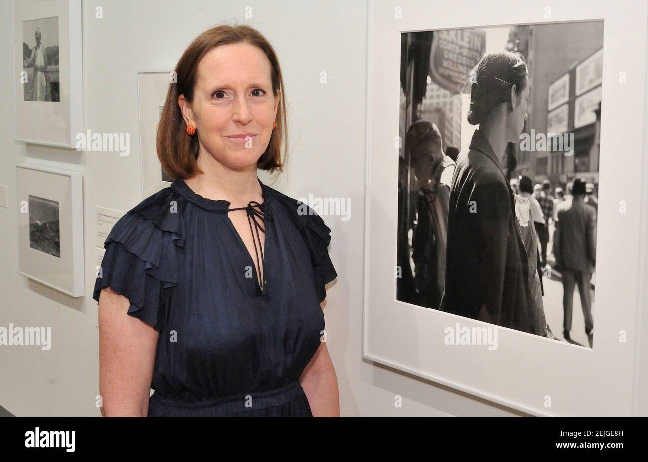 Sarah Meister, curator, with Union Square by Dororthea Lange at the ...