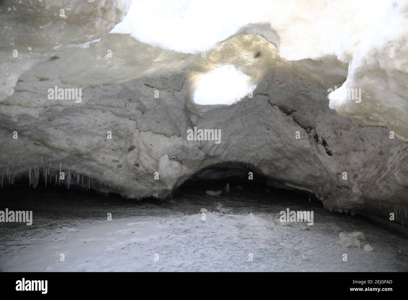 Frozen ice cave Stock Photo - Alamy