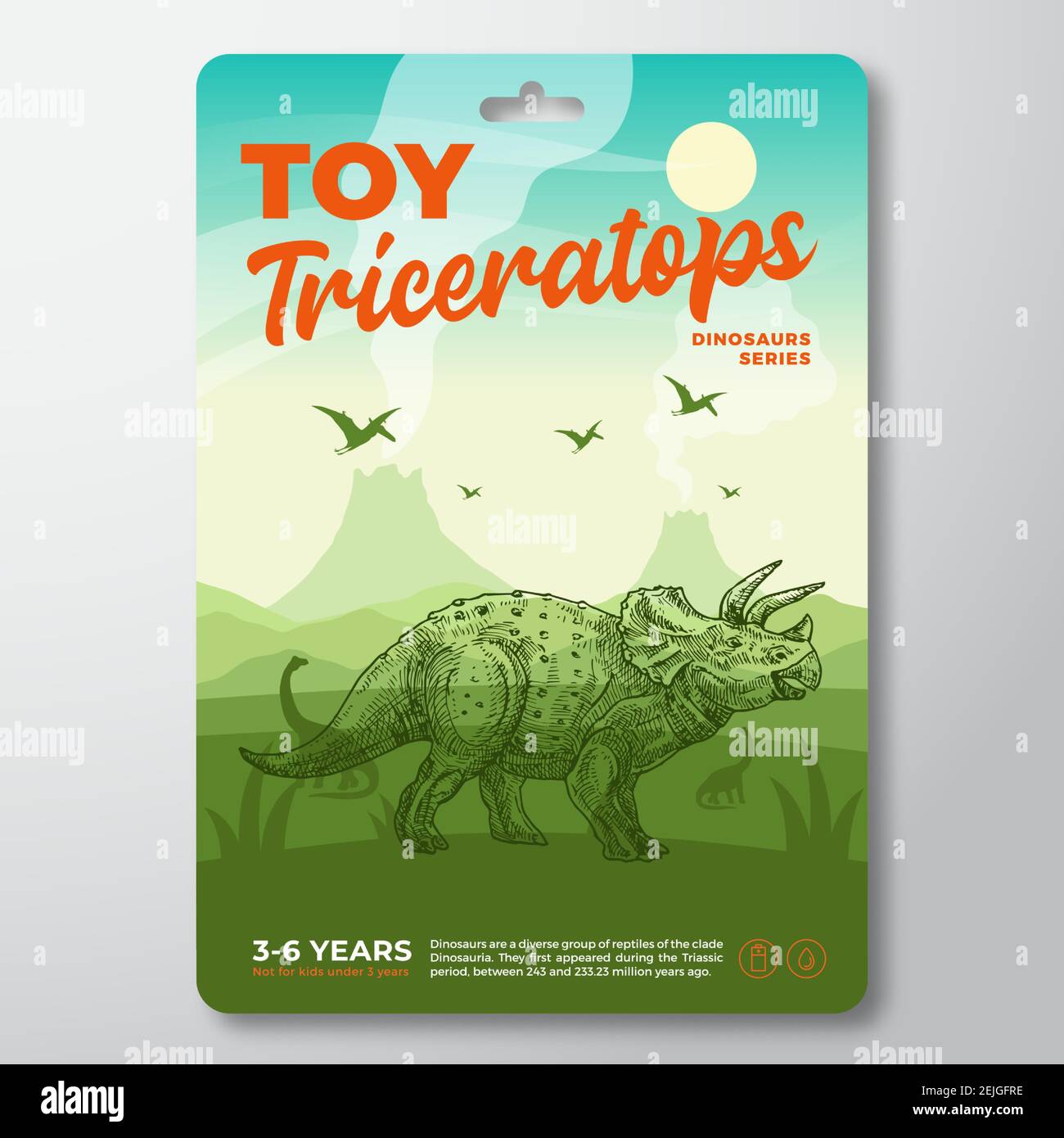 Toy Dinosaur Label Template. Abstract Vector Packaging Design Layout ...