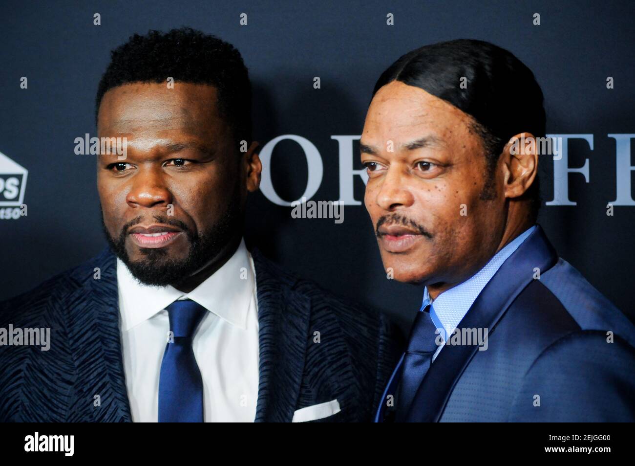 (L-R) Curtis Jackson (50 Cent) and Isaac Wright Jr attend the "For Life ...