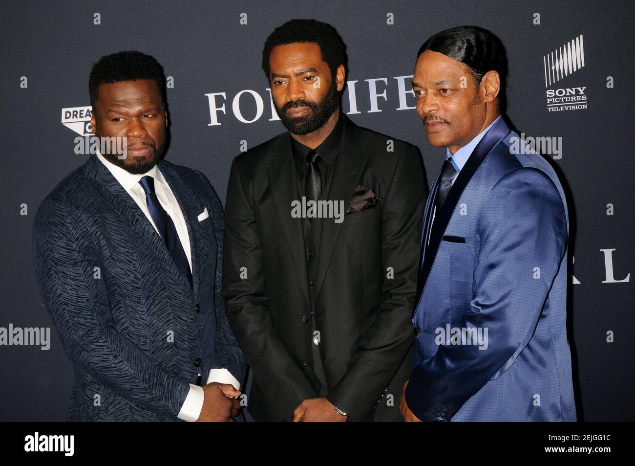 (L-R) Curtis Jackson, Nicholas Pinnock and Isaac Wright Jr. attend the ...