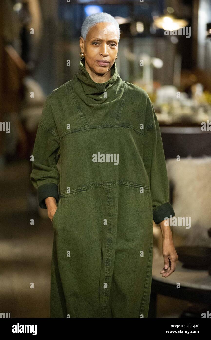 Model Coco Mitchell walks on the runway at the Rachel Comey fashion show during Fall / Winter ...