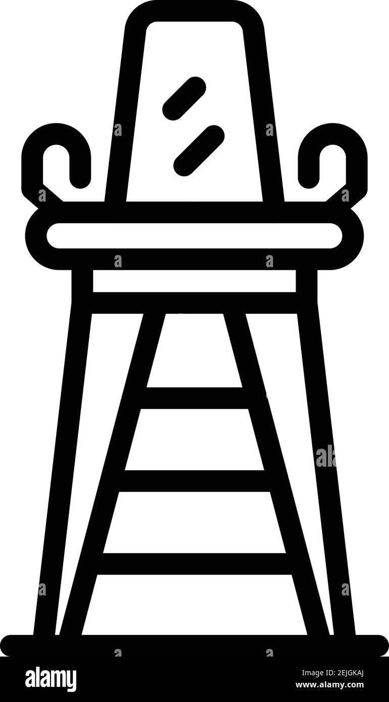 Lifeguard chair icon. Outline lifeguard chair vector icon for web ...