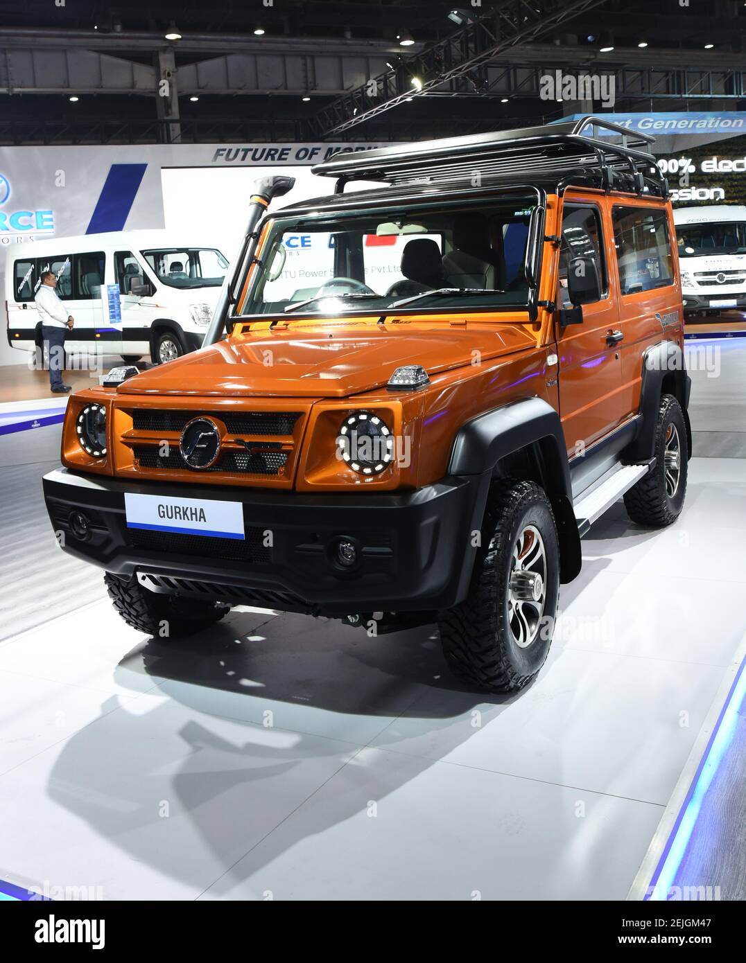 Force Gurkha Standard vehicle seen displayed at the India Auto Expo ...