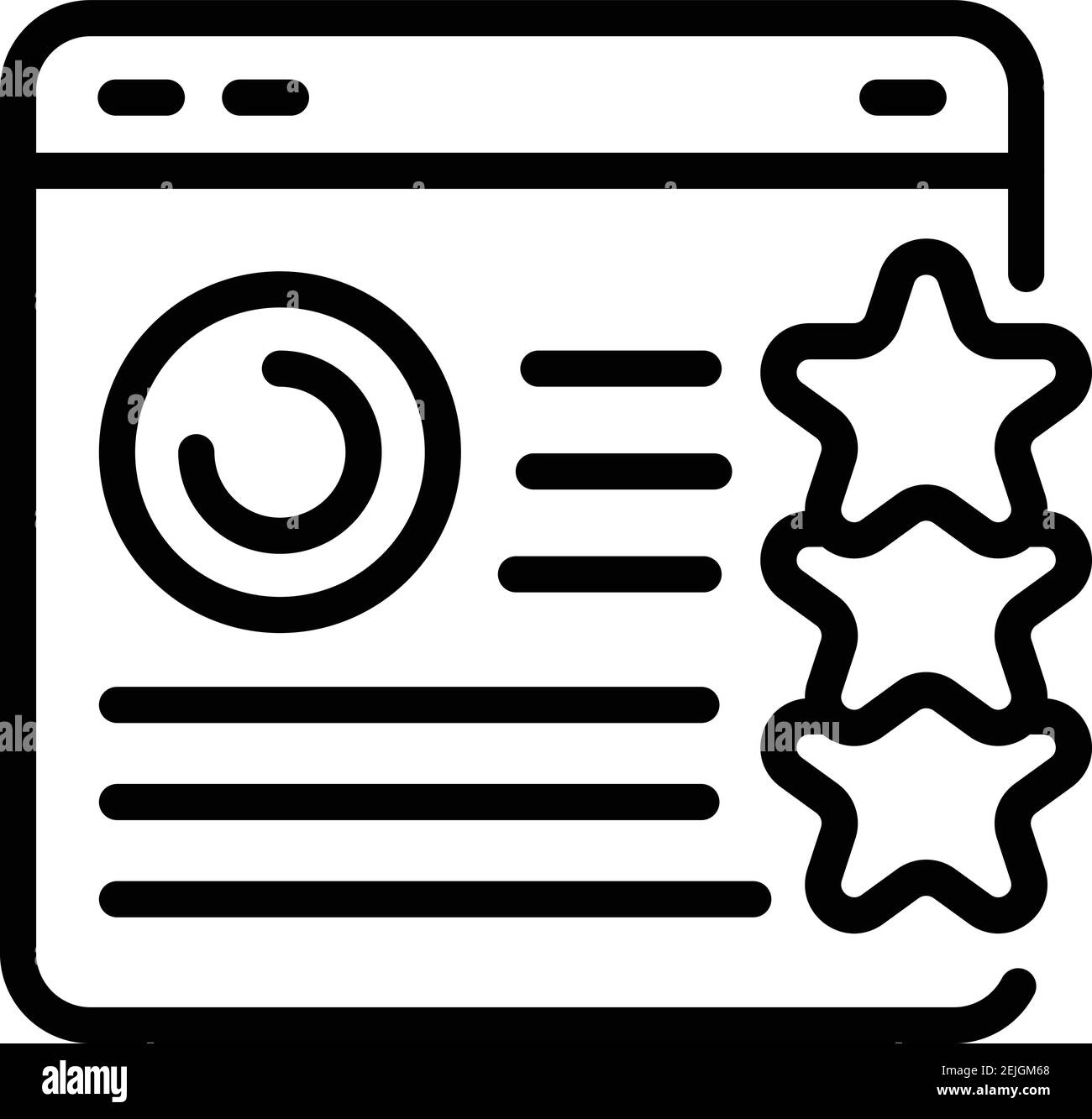 Webpage review icon. Outline webpage review vector icon for web design ...