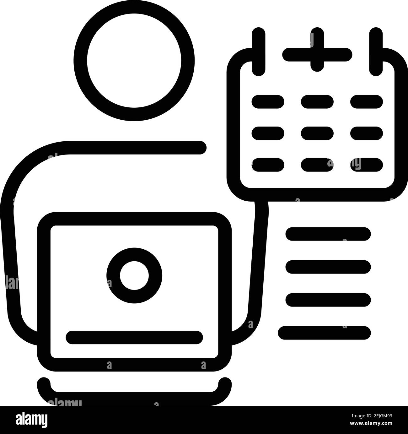 Part time worker icon. Outline part time worker vector icon for web ...
