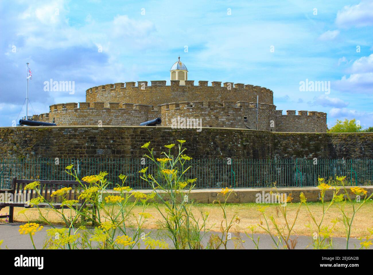 View of Deal Castle-16th-century artillery castle with huge circular ...