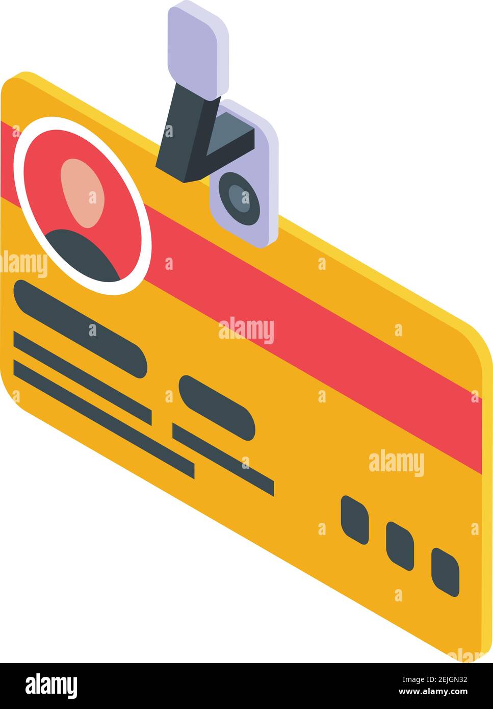 Identity card icon. Isometric of identity card vector icon for web ...