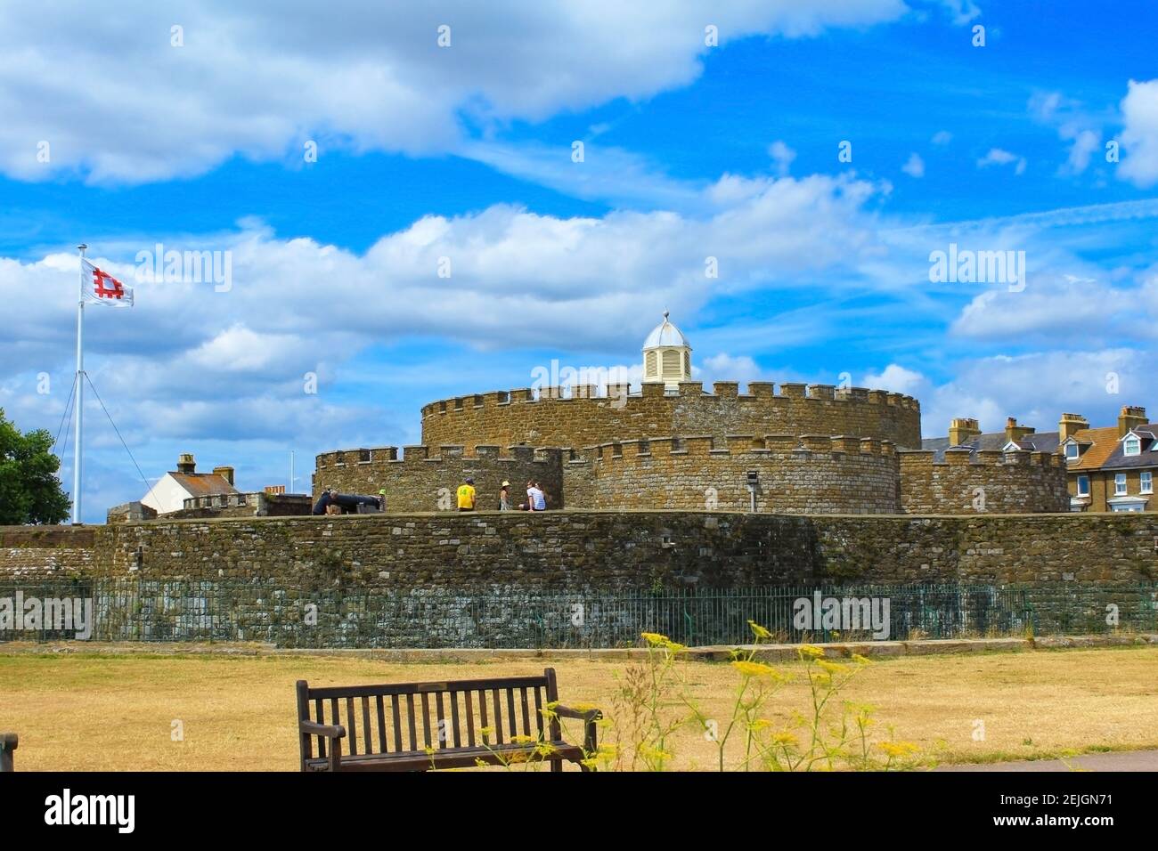 View of Deal Castle-16th-century artillery castle with huge circular ...
