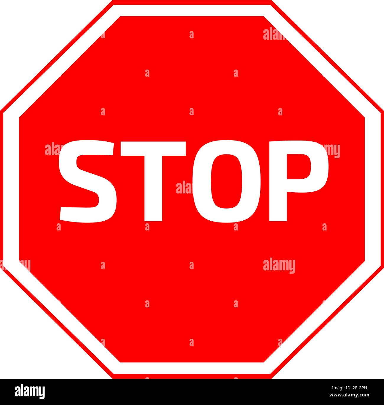 Vector Red Stop Road Sign Icon Illustration Stock Vector Image & Art ...