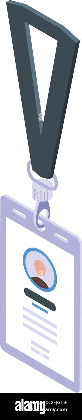 Plastic id card icon. Isometric of plastic id card vector icon for web ...