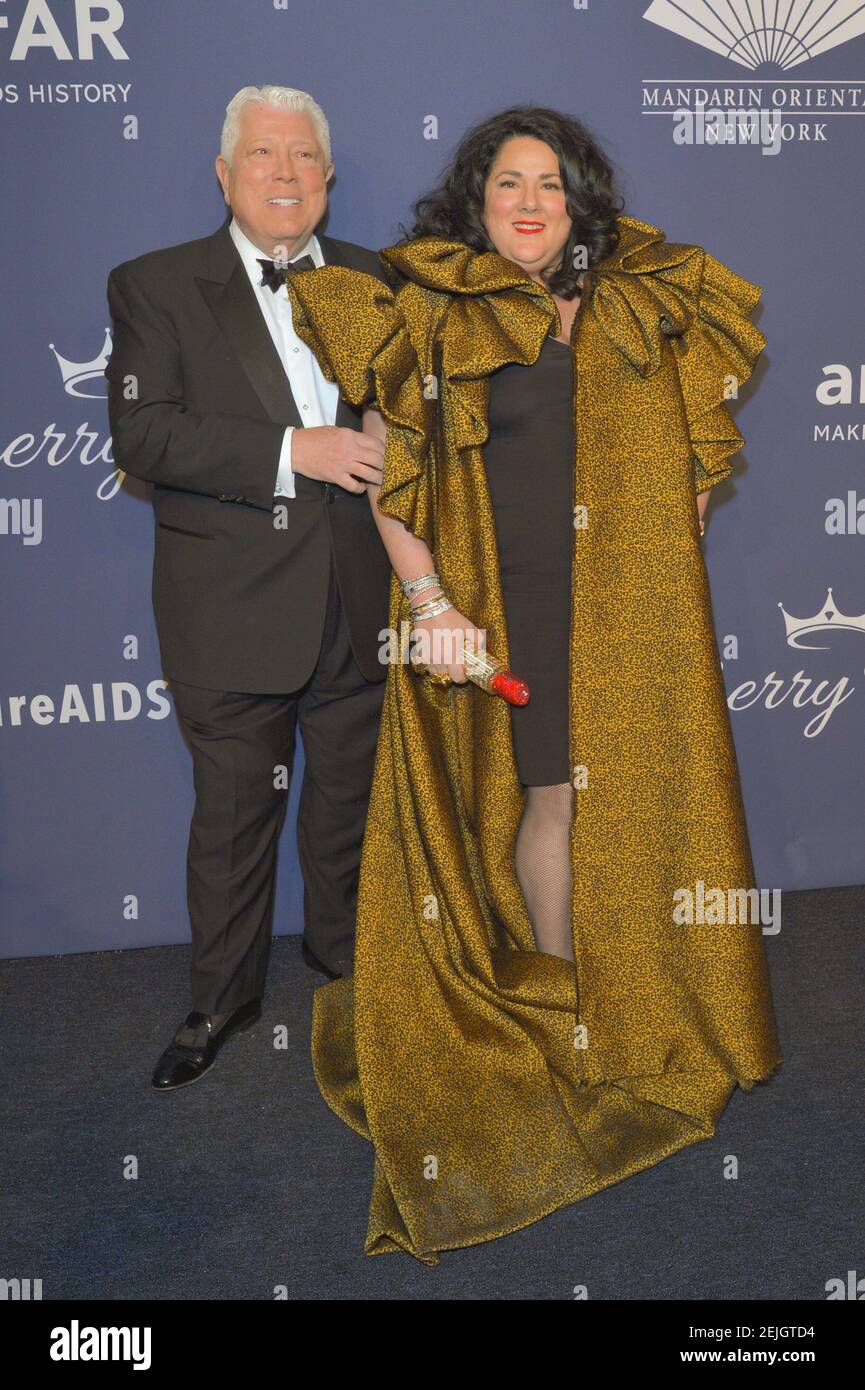 Dennis Basso and Ashley Longshore attend the 2020 amfAR New York Gala ...