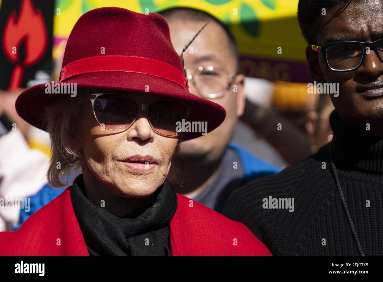 Actress and activist Jane Fonda attends a Fire Drill Friday's climate ...