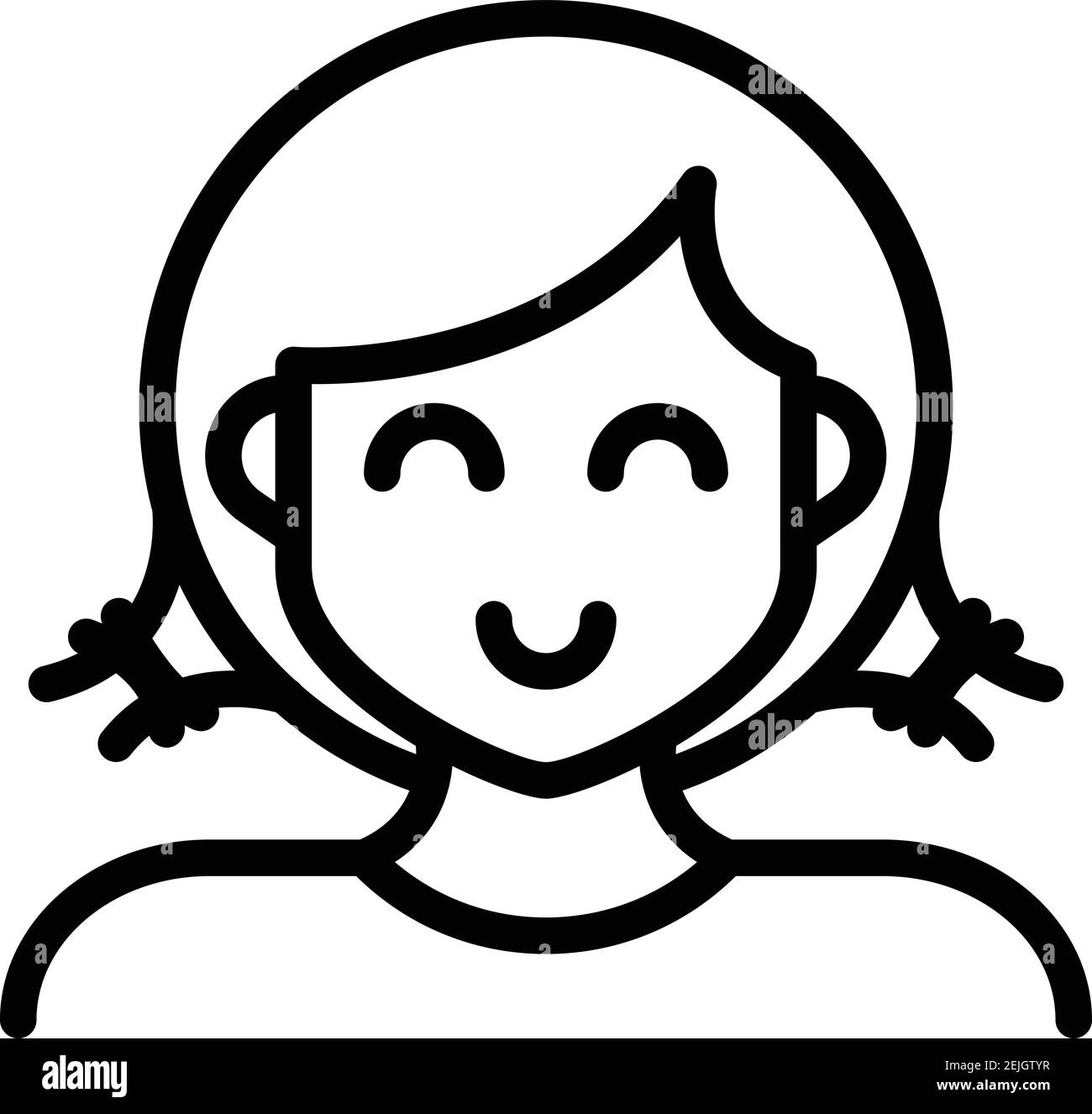 Girl icon. Outline girl vector icon for web design isolated on white ...