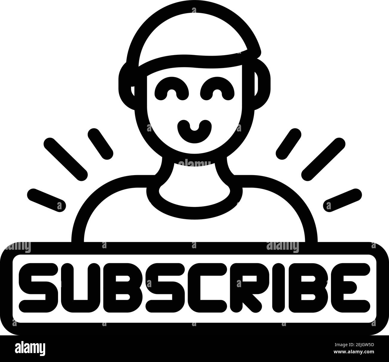 New subscriber icon. Outline new subscriber vector icon for web design ...