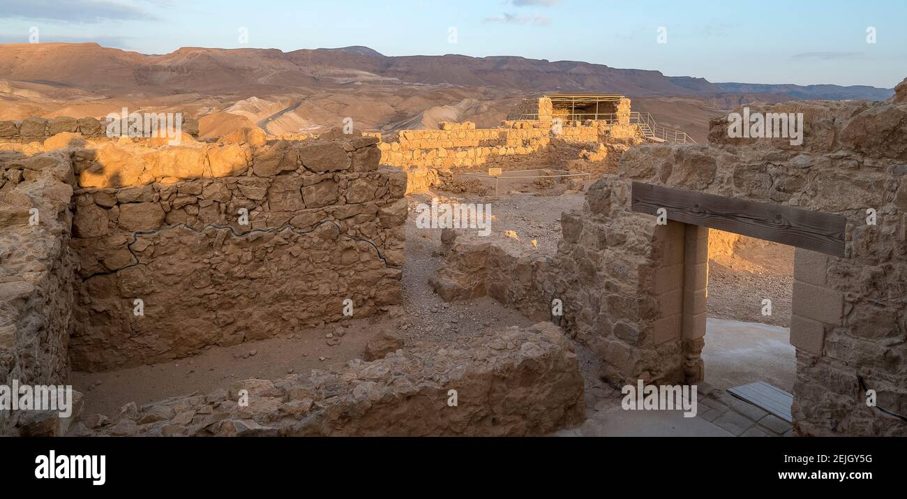 Ruins of a fort, Masada, Israel Stock Photo - Alamy