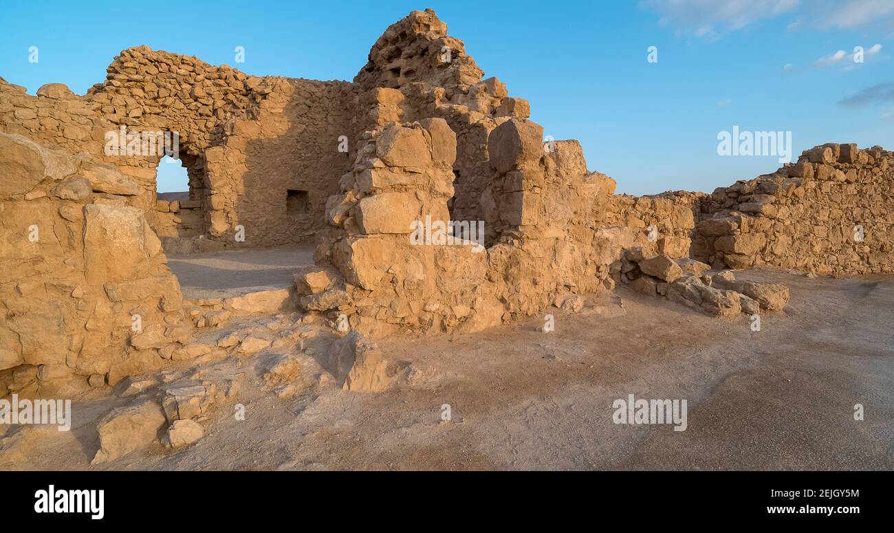 Ruins of a fort, Masada, Israel Stock Photo - Alamy