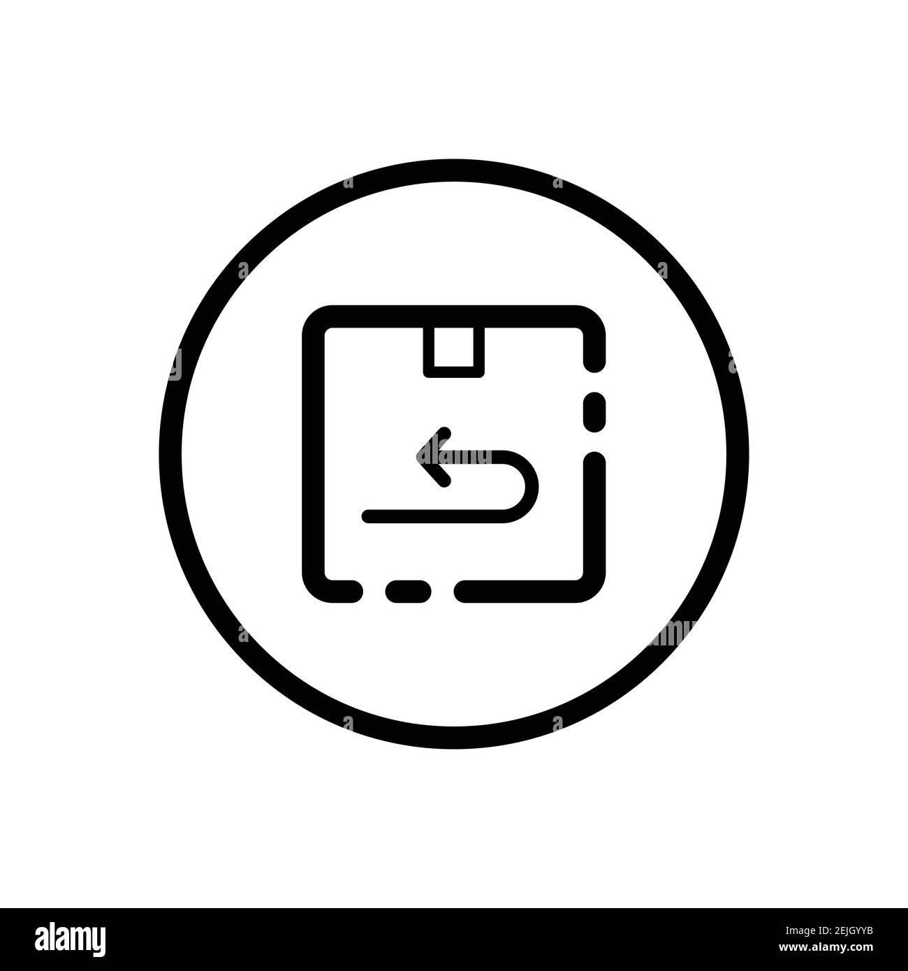 Return package. Shipping and delivery box. Commerce outline icon in a ...