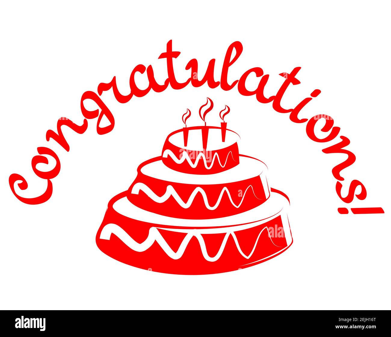 Congratulations calligraphy with tart. Hand written text. Lettering ...