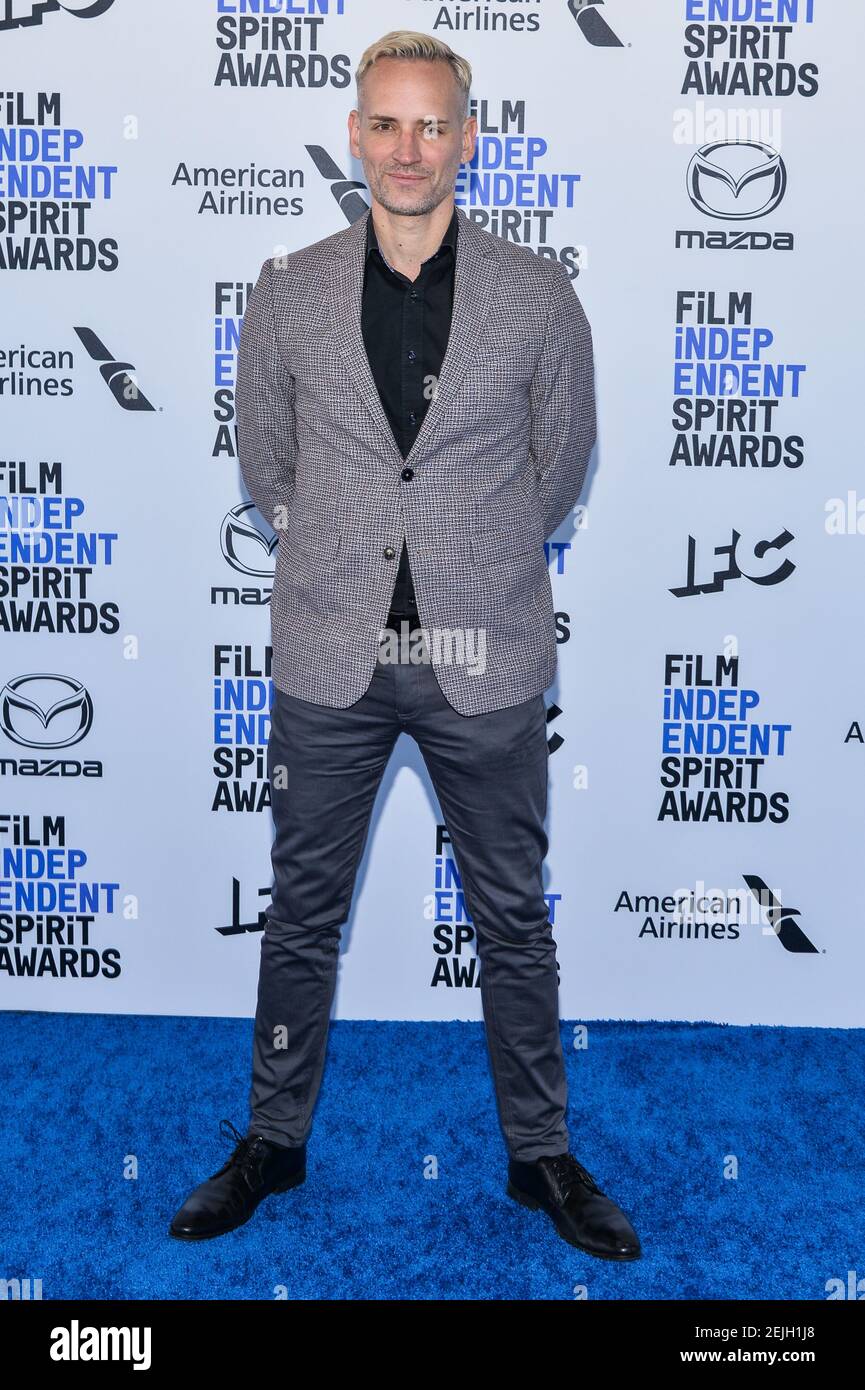 Casper Andreas walking on the red carpet at the 35th Annual Film Independent Spirit Awards held ...