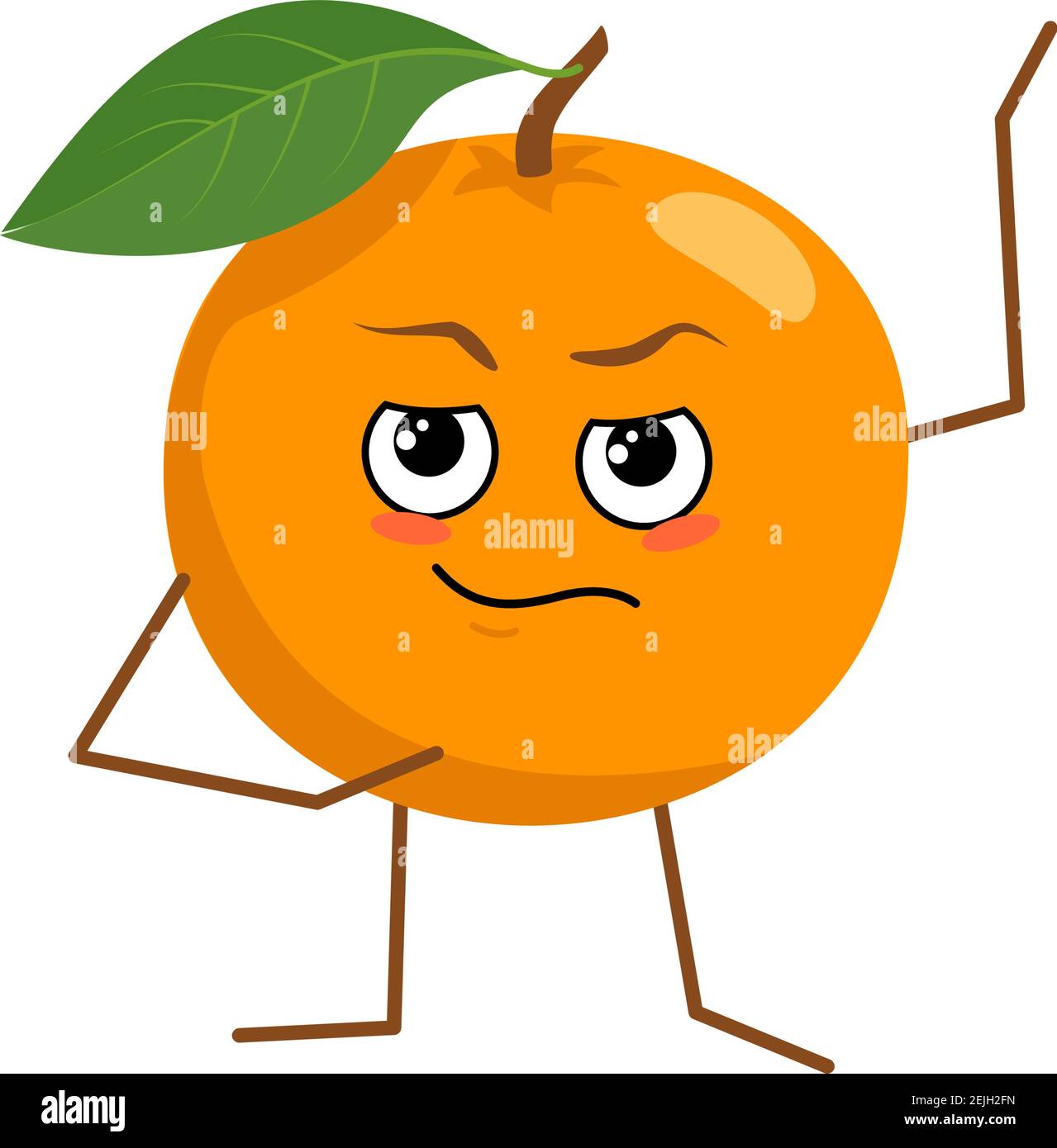 Cute orange character with face and emotions Stock Vector Image & Art ...