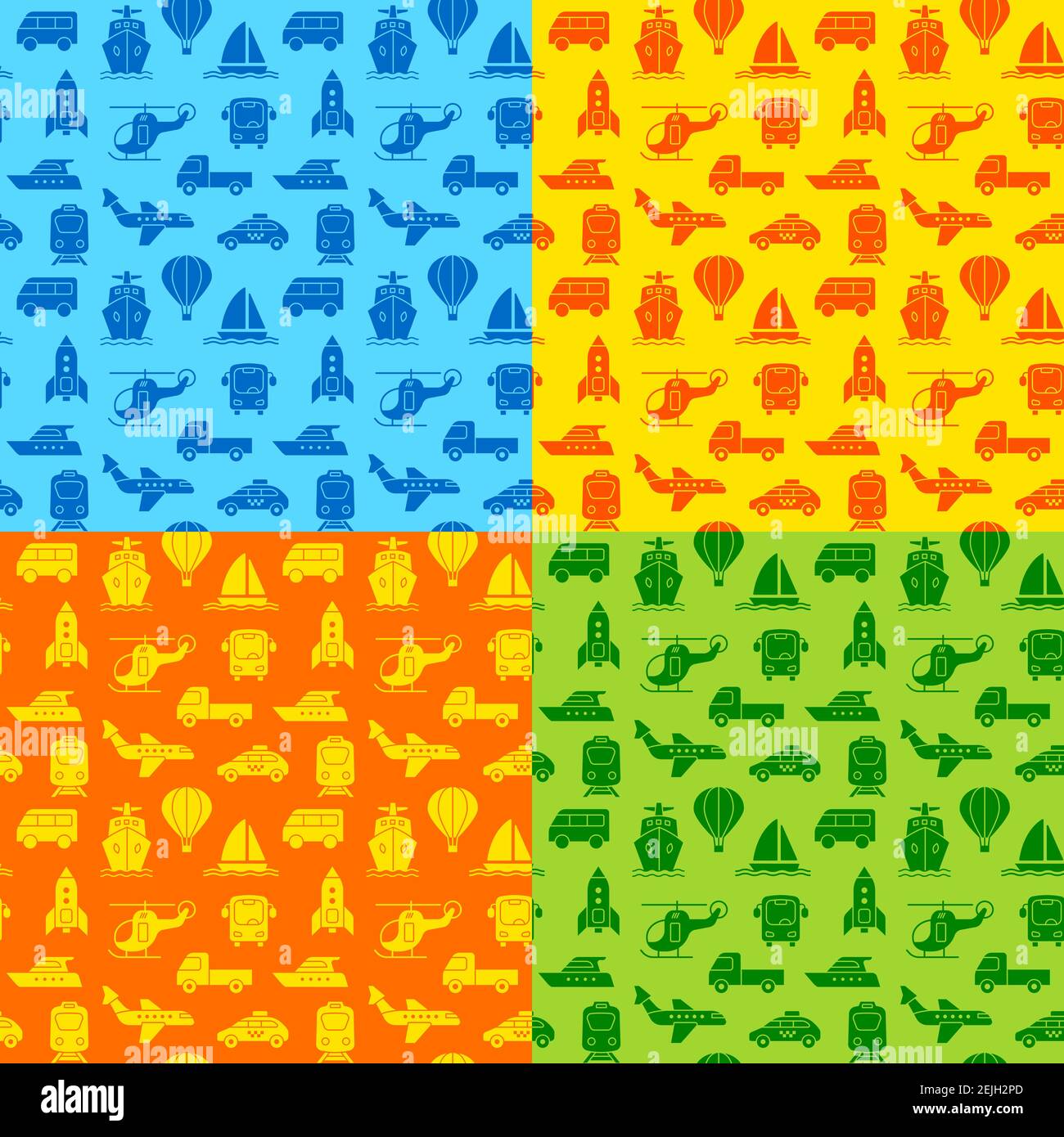 illustration of the transport colorful seamless patterns Stock Vector ...