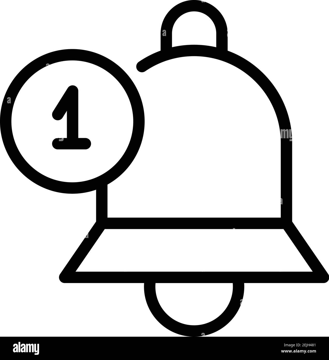 Bell subscribe button icon. Outline bell subscribe button vector icon ...