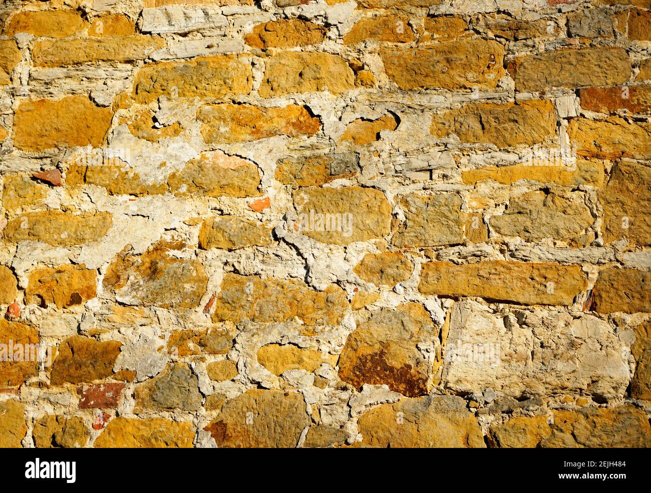 Wall of an old monastery. Stone wall made of rubble stones as a ...