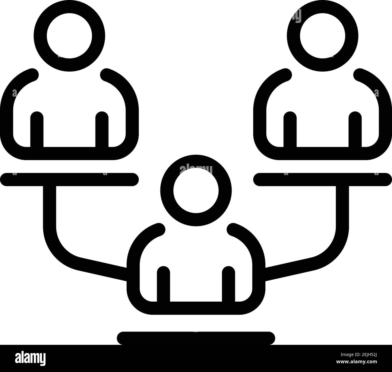 Human cooperation icon. Outline human cooperation vector icon for web ...