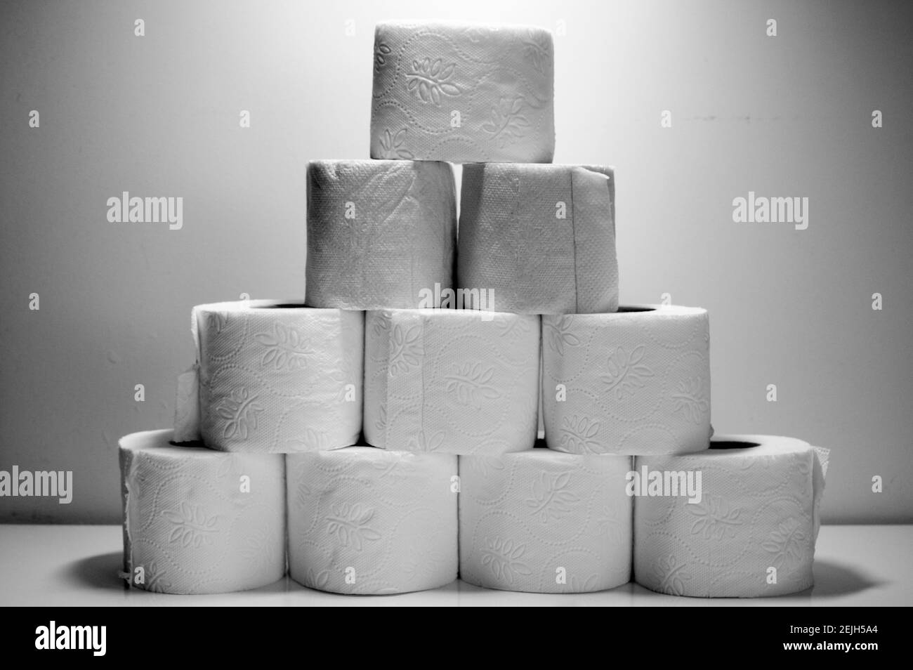 Toilet paper in a roll. Snow-white soft three-layer toilet paper Stock ...