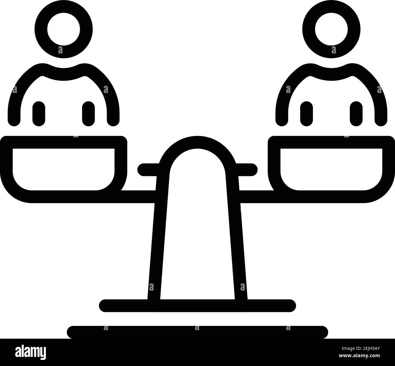 Scale and people icon. Outline scale and people vector icon for web ...