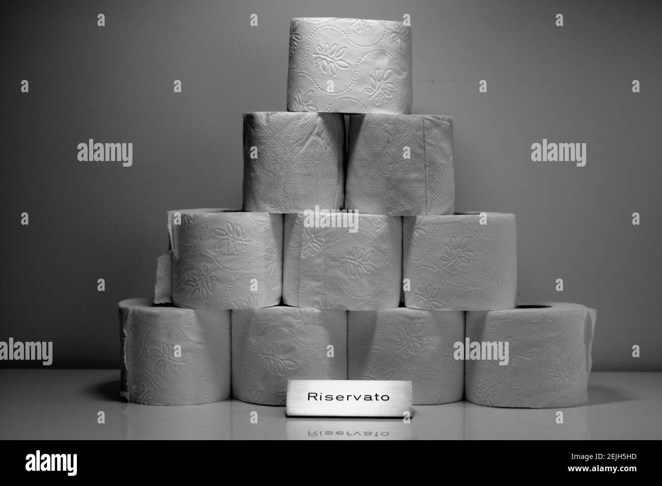 Toilet paper in a roll. Snow-white soft three-layer toilet paper Stock ...