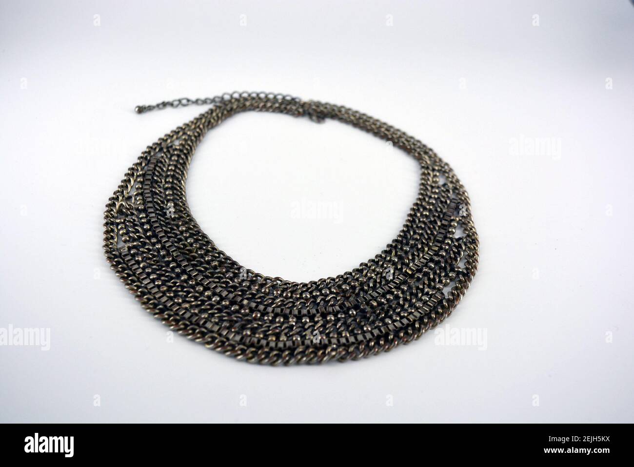 Interesting and unusual metallic, large decoration, necklace on the ...