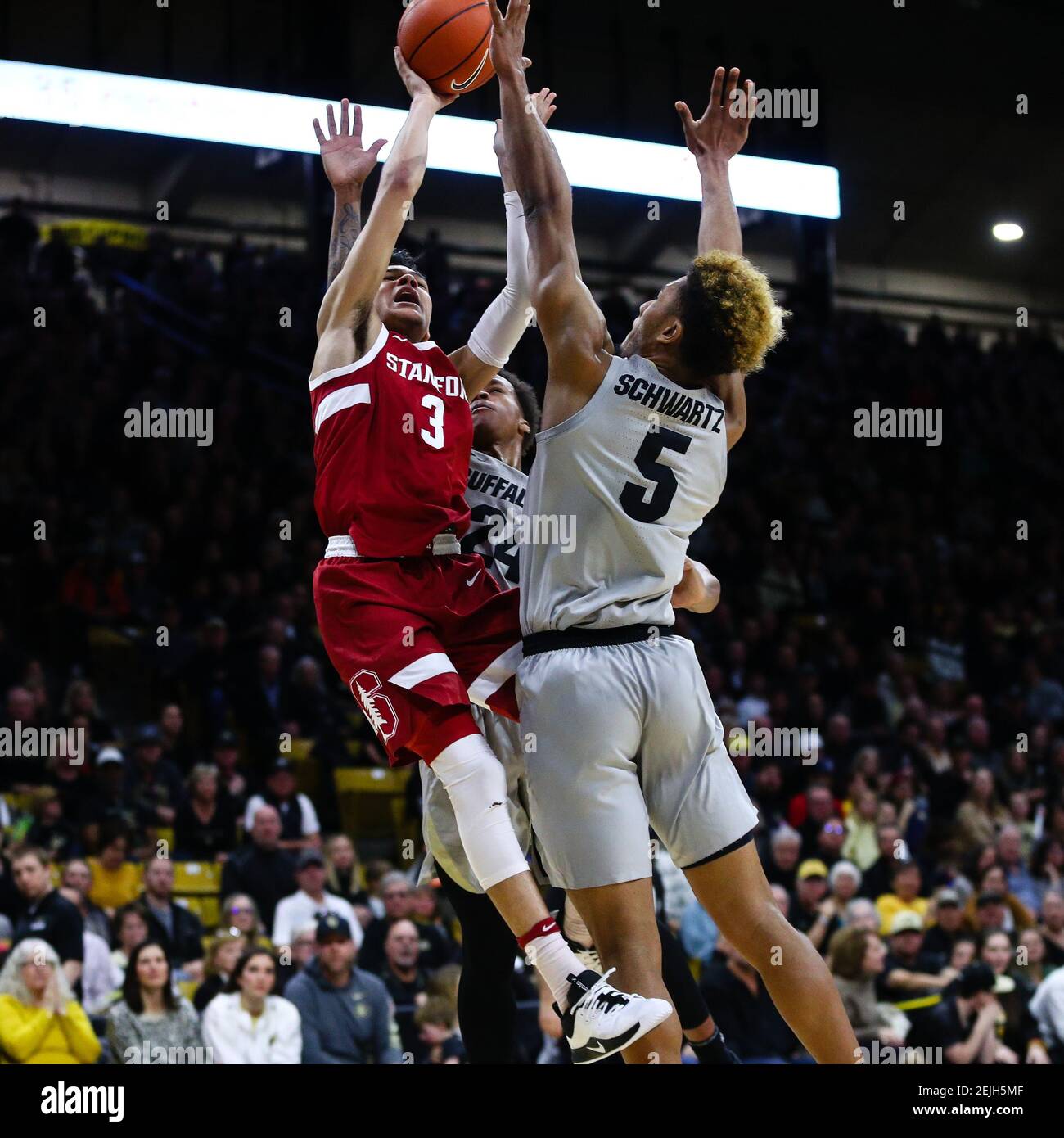 February 08, 2020: Stanford Cardinal guard Tyrell Terry (3) tries to ...