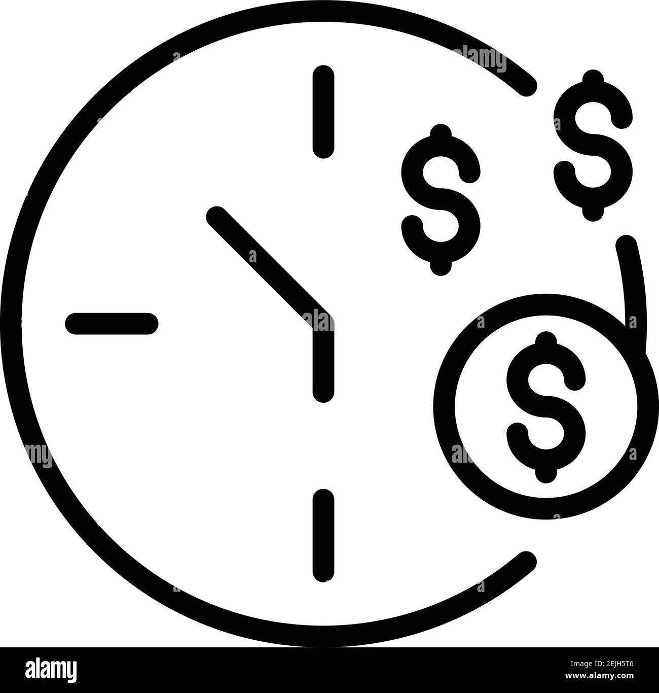 Money clock icon. Outline money clock vector icon for web design ...